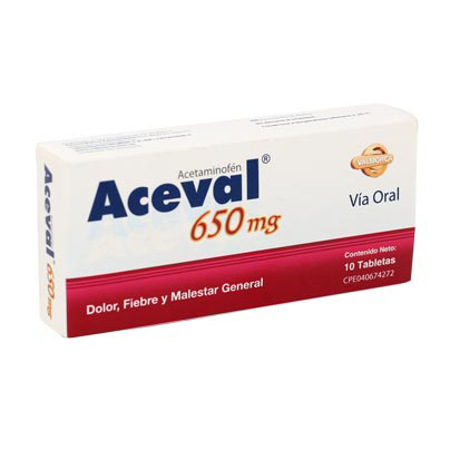 SuperMarket Sigo Costazul - Acetaminofen Aceval Tab. 650Mg X10